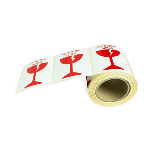 WARNING GLASS labels 250 pcs.